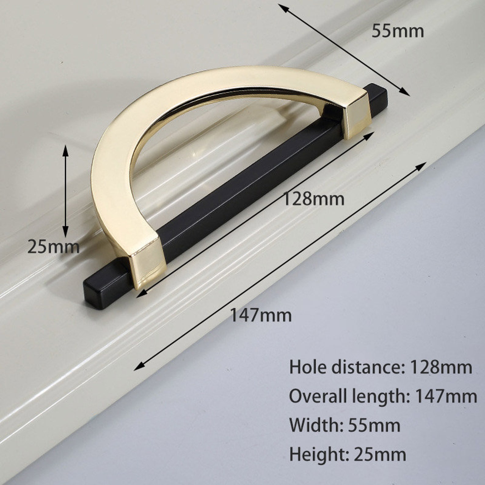 Brass Half Moon Handle Chinese Classical Golden Handle Kitchen - Etsy