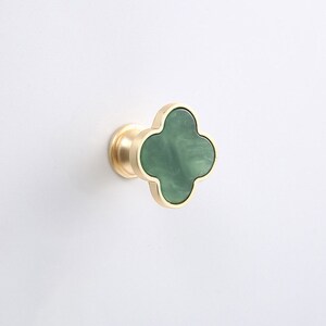 Four Leaf Clover Brass Knobs Nature Shell Drawer Knobs Modern Drawer ...