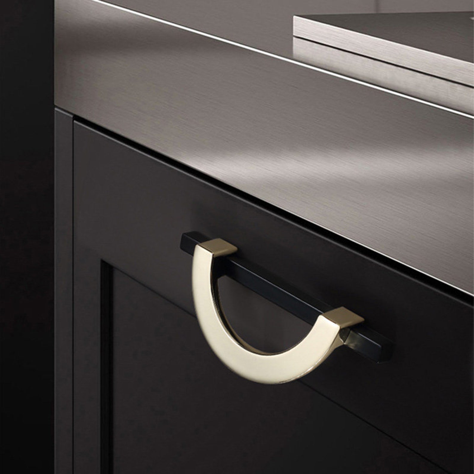 Brass Half Moon Handle Chinese Classical Golden Handle Kitchen - Etsy