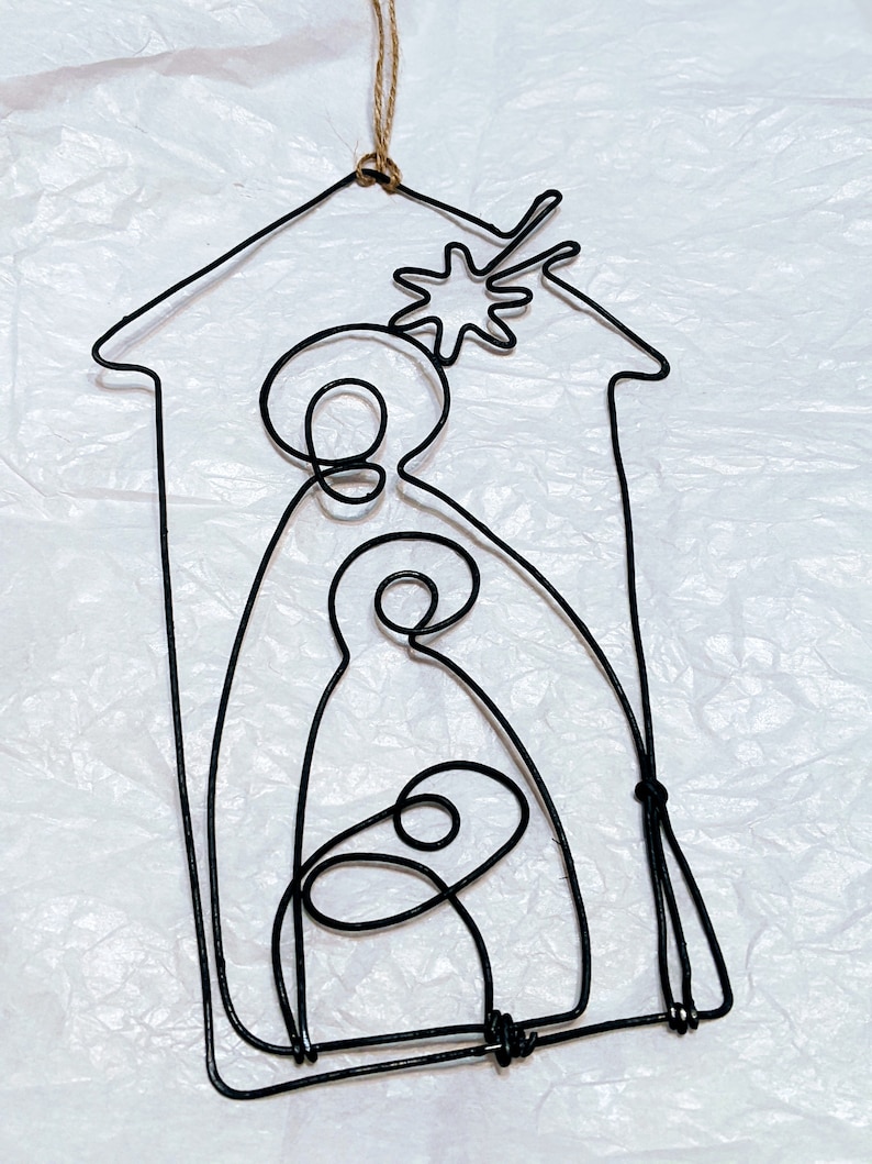 Contemporary Nativity Scene in Wirechristmas Gifts: Handmade - Etsy