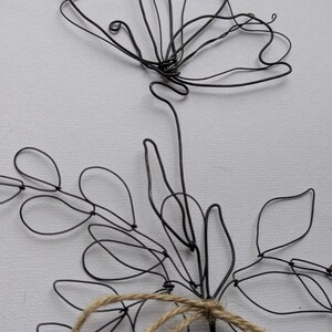Small Wire Flower Arrangement. Handmade Metal Vase & Wall Decor - Etsy