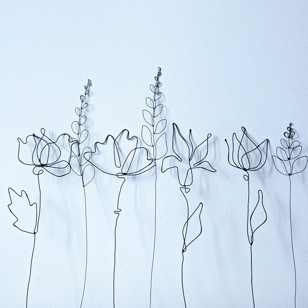 Handmade Black Metal Wire Flower Stems: Modern Home Decor - Etsy