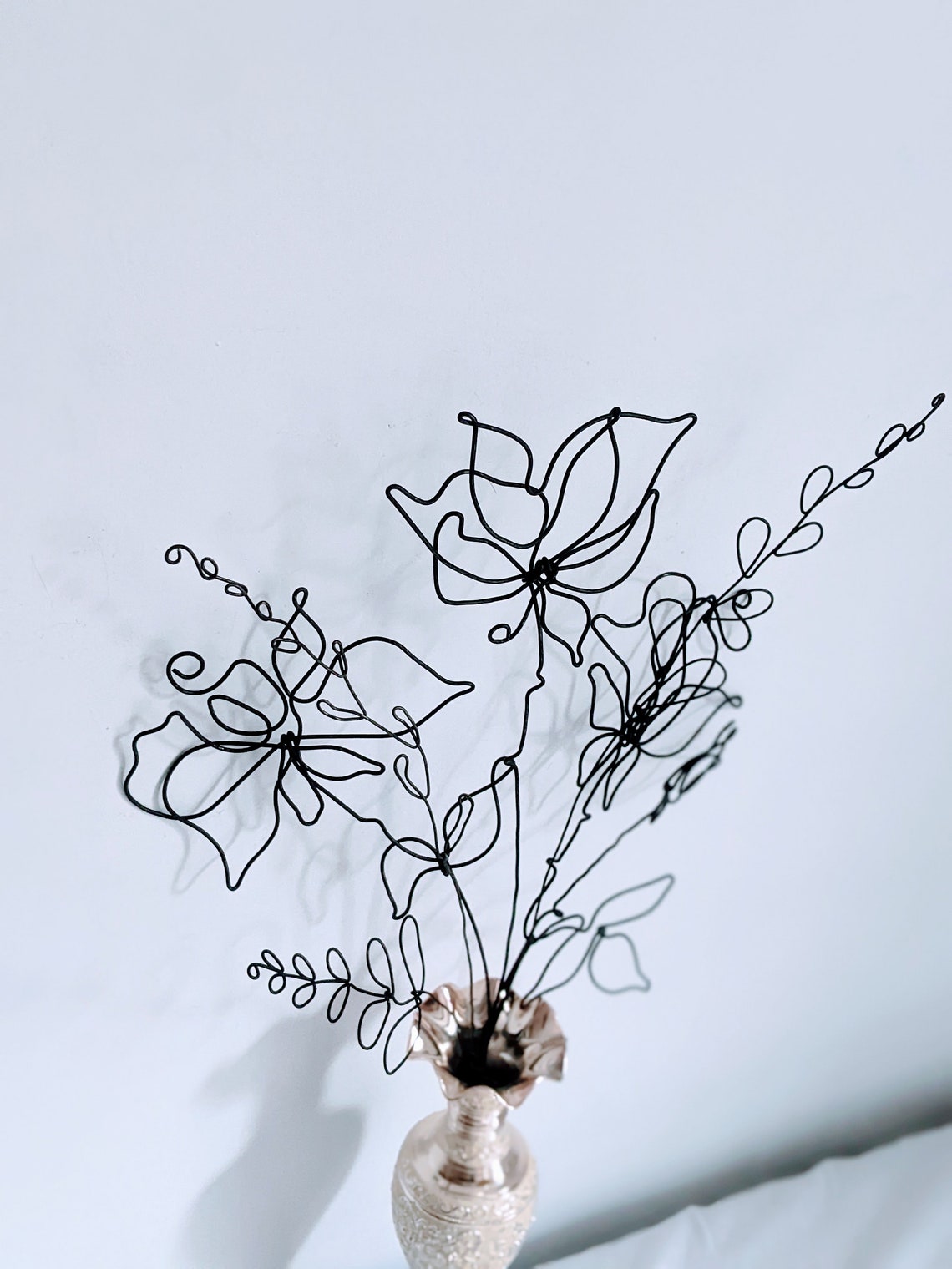 Wire Rose Flowers. Handmade Steel Wire Flower Bouquet for Vase - Etsy