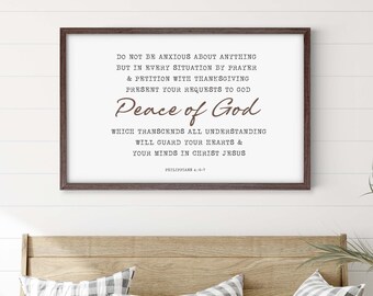 Philippians 4 Verse 6-7 Poster, Do Not Be Anxious About Anything Wall ...