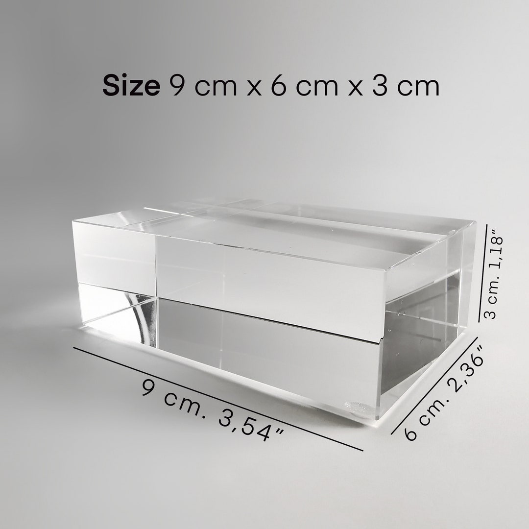 Crystal Glass Block: Hand Polished Art Collectible (1.18'' Showcase) - Etsy