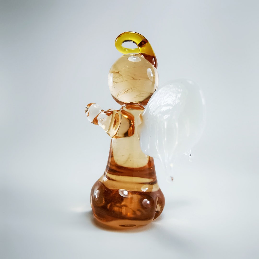 Small Glass Rose ANGEL Figurine, Lampwork Handcrafted Glass ...