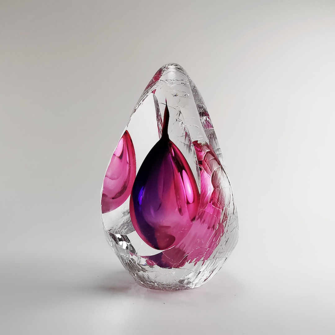 Blown Glass Rose Paperweight: Luxury Home Accent - Etsy
