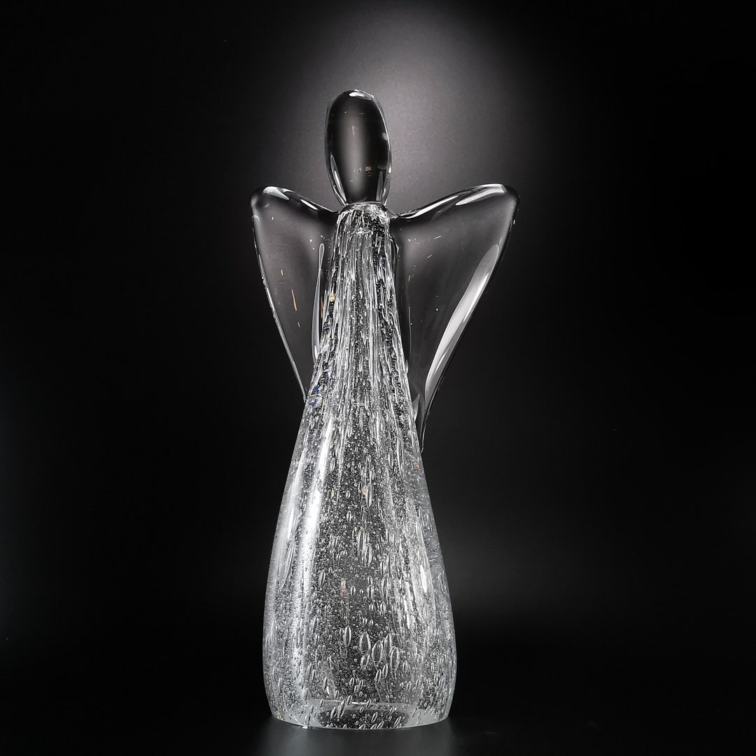 Handmade Blown Glass Angel - Sculpture With Bubble Decor - Home Spirit ...