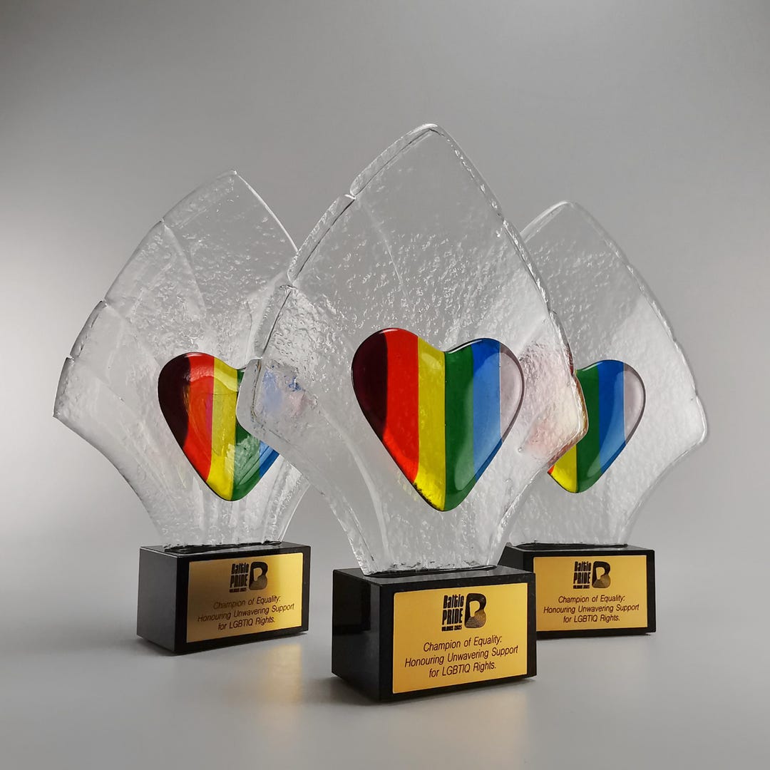 Handmade Fused Glass Sculpture - LGBTQ Prize Statue - Unique Decor - Etsy