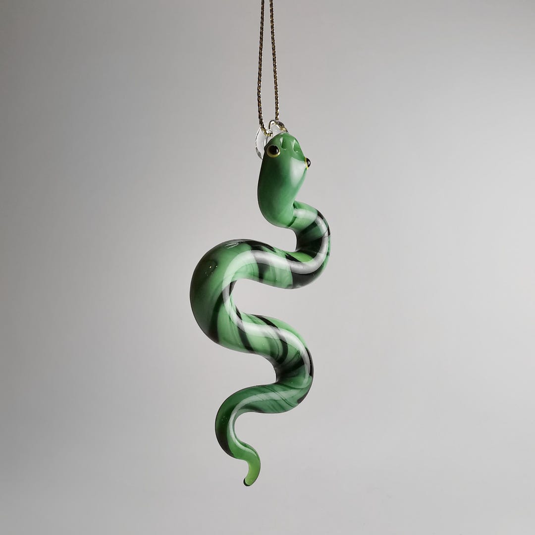 Handmade Green Glass Snake Keepsake - Home Decor - Collectible Art - Etsy
