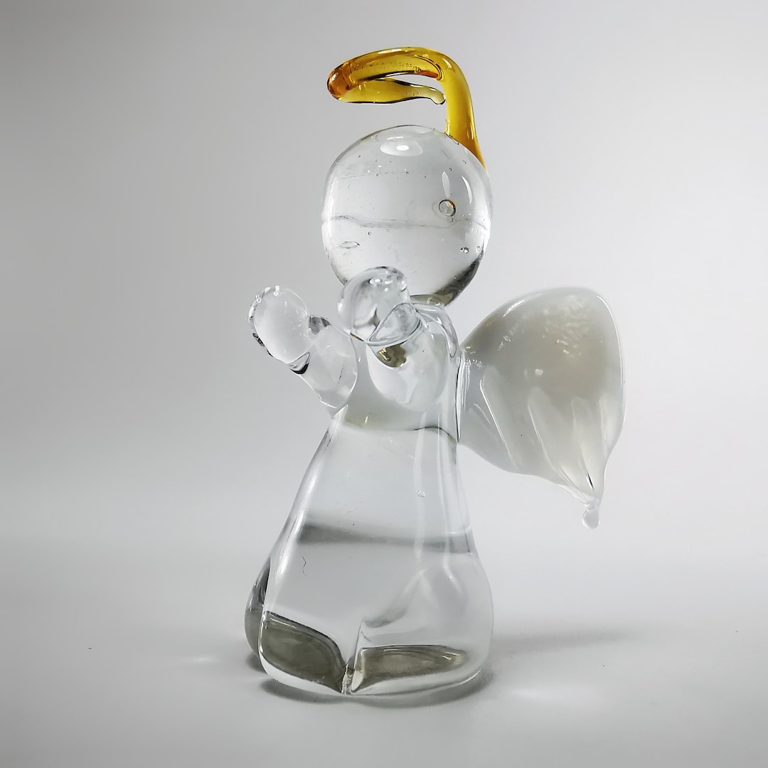 Handmade Flamework Glass Angel Figurine Guardian Angel Figurine ...
