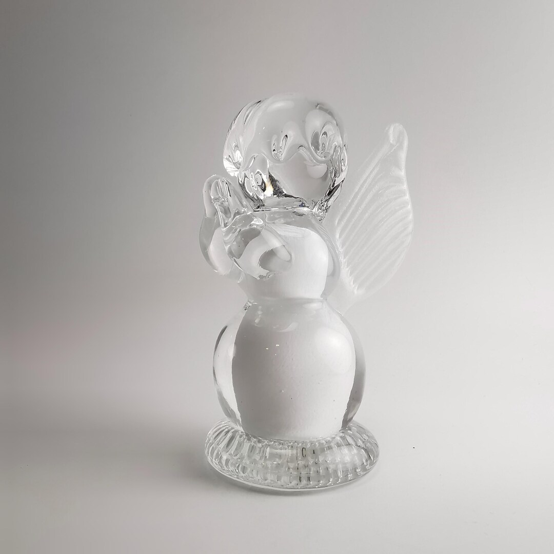Guardian Angel Hand Blown Glass Figurine Collectible Art Baptism ...