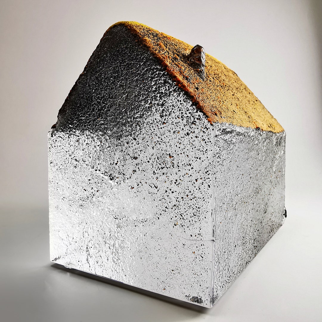 Handmade Glass House Sculpture Special Gift New Home Decoration Brown ...