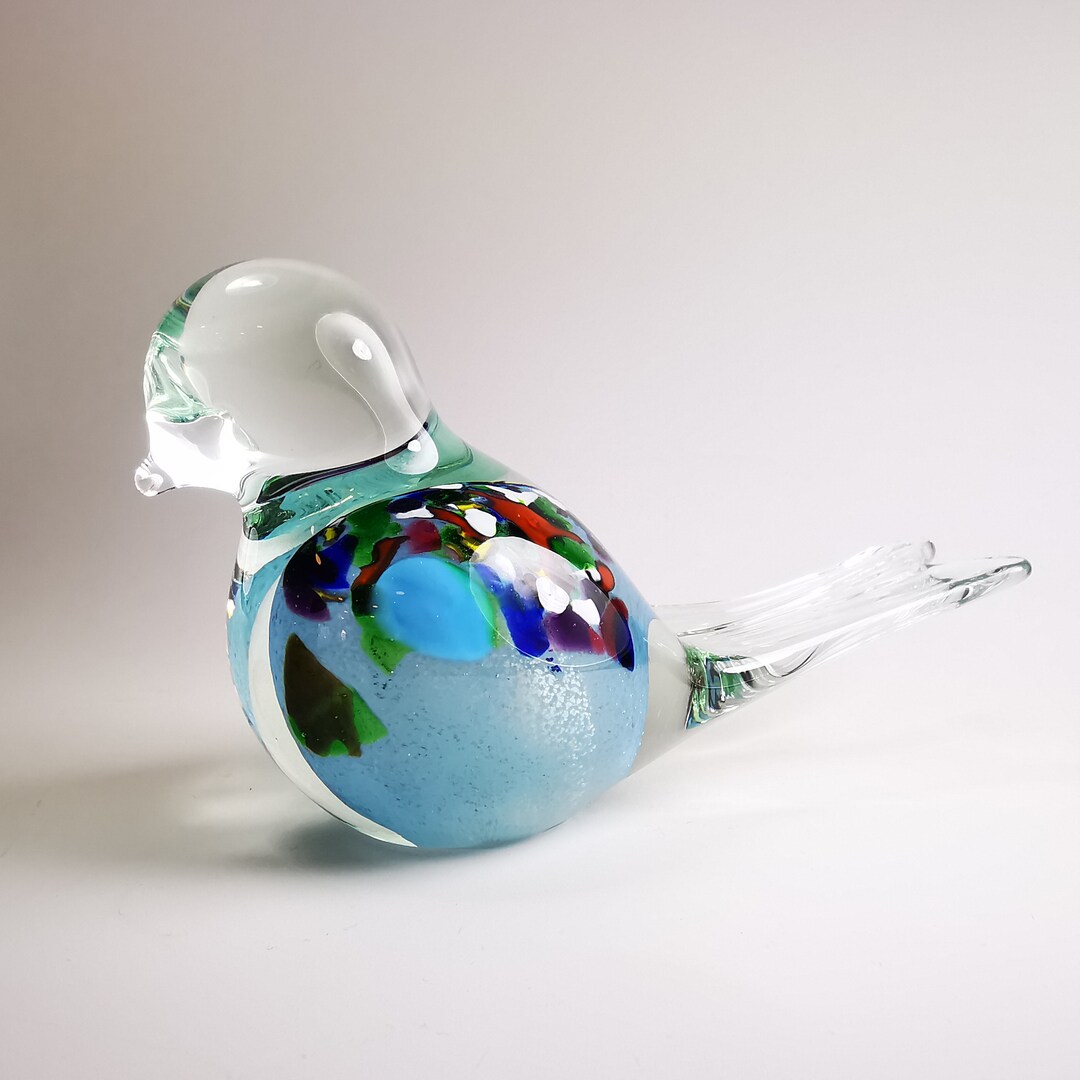 Handmade Blown Glass Bird Statue Glass Art Figurine Friendship Gift ...