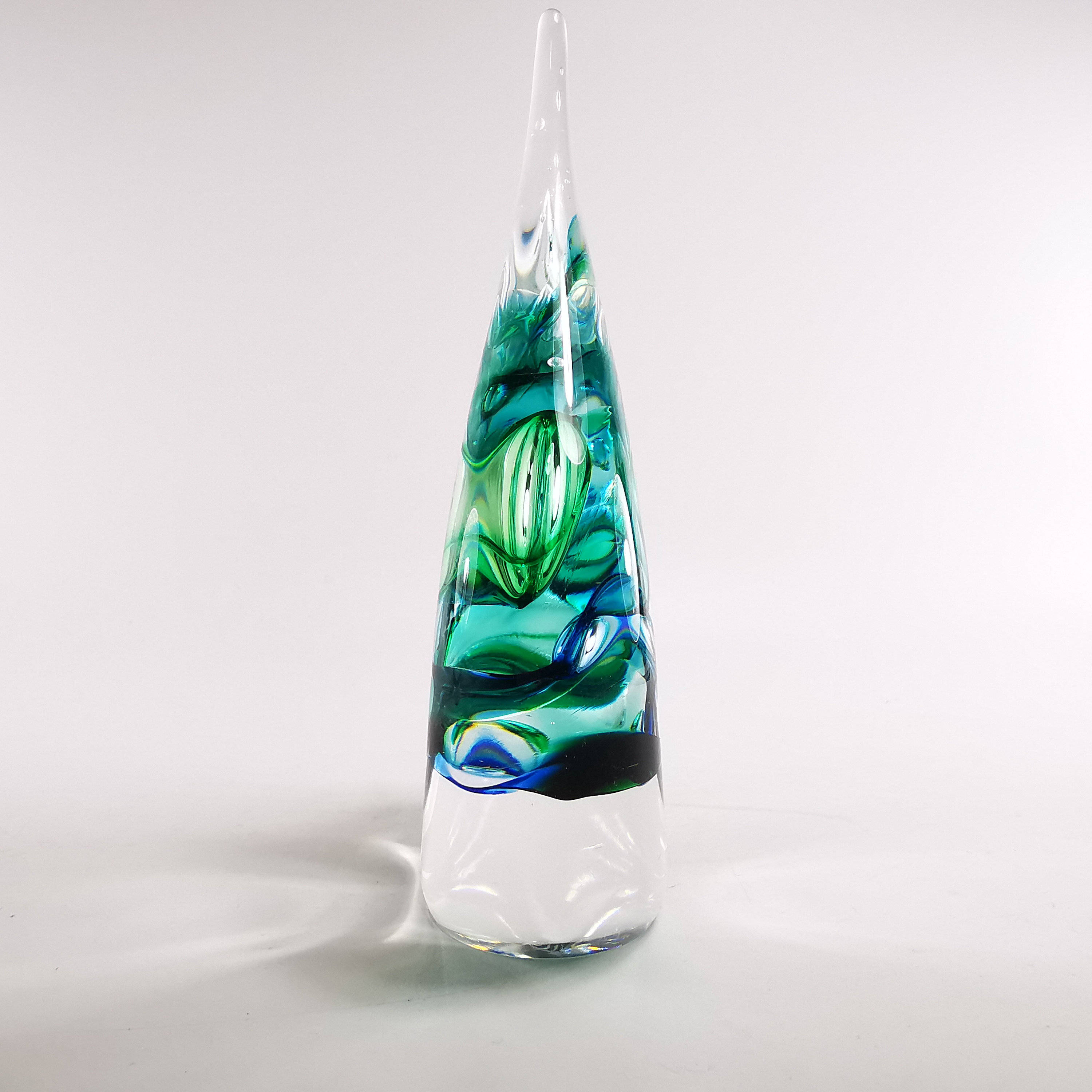 Handmade Blown Glass Sculpture Flat Drop Shape Glass Art - Etsy