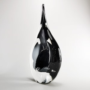 Hand Blown Glass Sculpture Large Size Height 9.05 Flat Drop Shape Glass ...
