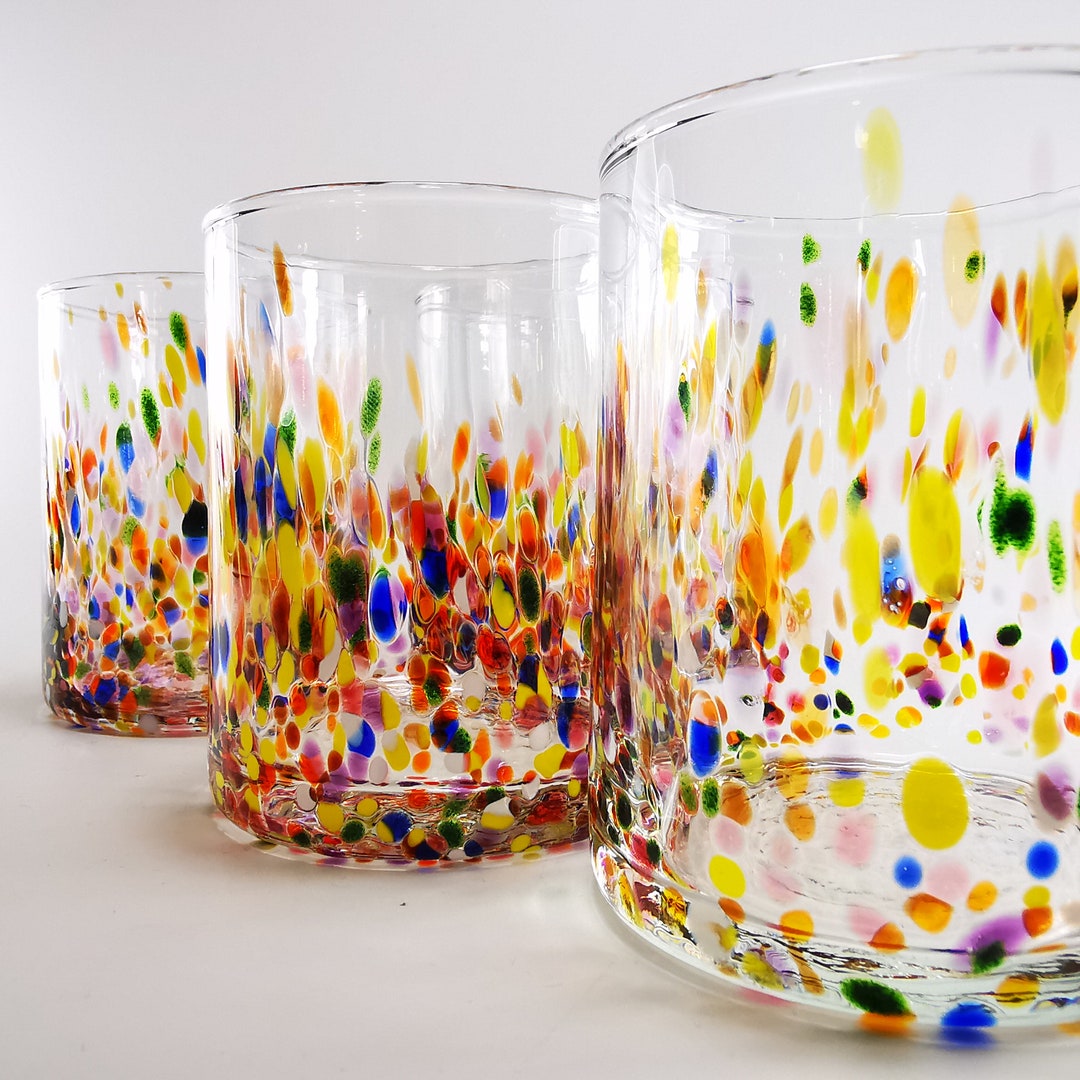 Hand Blown Drinking Glasses Artisan Made Colored Design - Etsy