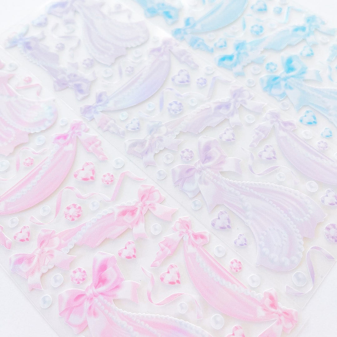 Princess Ribbon Deco Stickers, Pastel Confetti, Heart Polco Cute ...