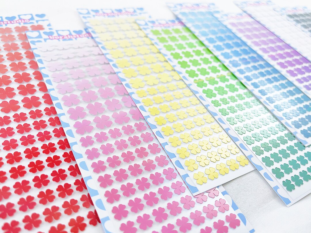 Gradient Clover Deco Sticker, Cute Illustration, Kpop Polco, Kpop ...