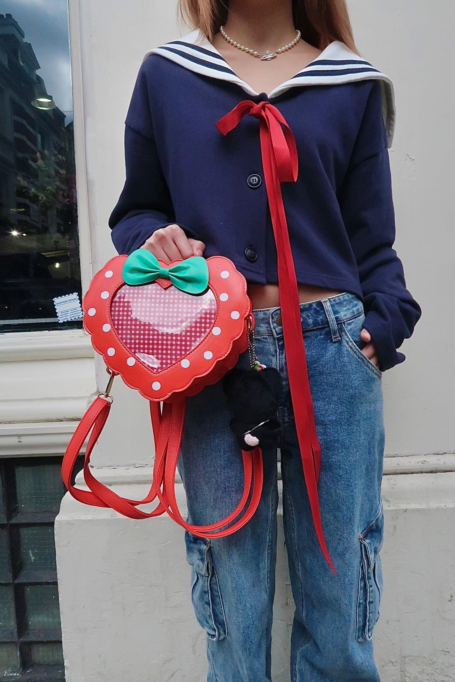 Mini Strawberry Ita Bag, Shoulder Bag, Enamel Pin Backpack, Back to ...