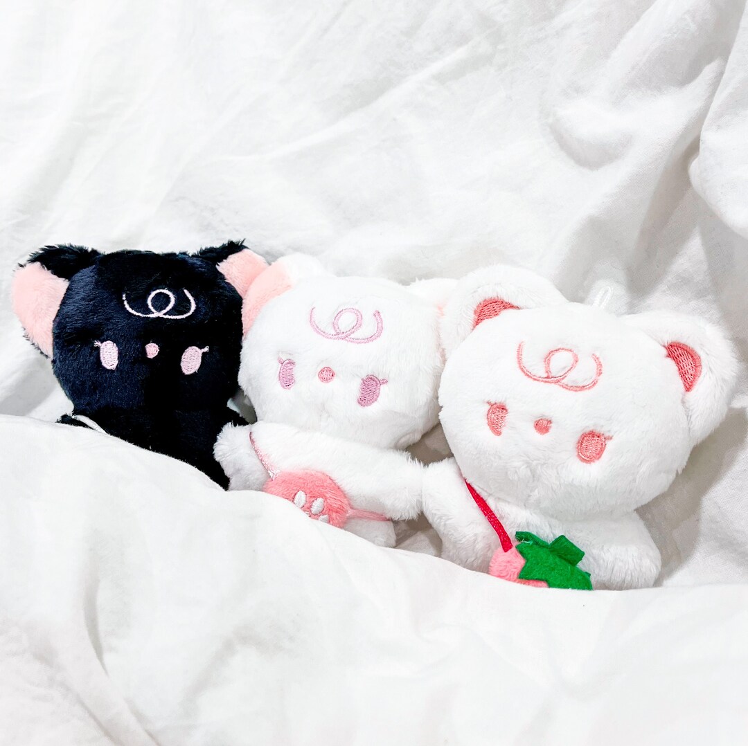 Melody & Midnight 10 CM Plush Doll, Paw Print Bag, Cat Plushie, Cute ...