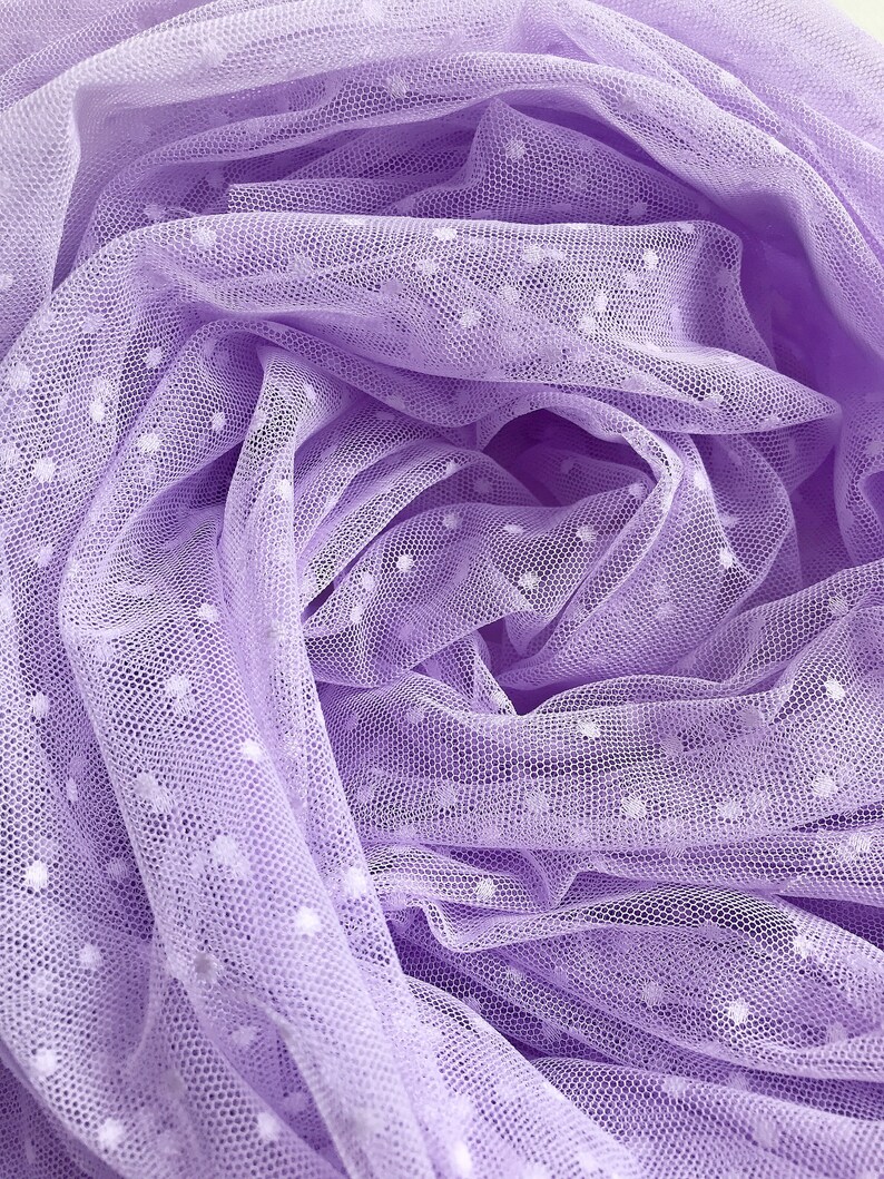 1 Yard Lavender Dotted Mesh Lace Fabric Jacquard Mesh Fabric - Etsy