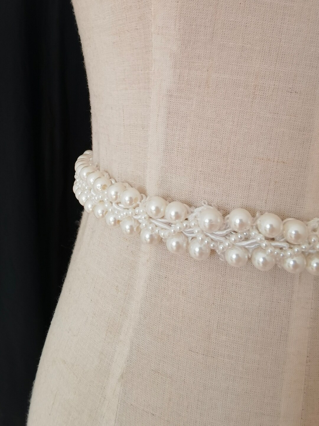 1 Yard off White Pearl Beaded Lace Trim Collar Ribbons African Lace ...