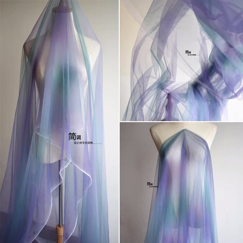 1 Yard Blue and Purple Gradient Rainbow Soft Mesh Tulle Fabric - Etsy