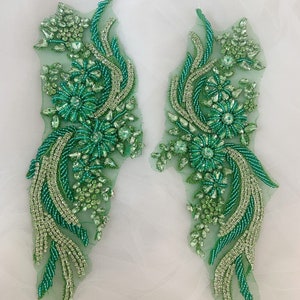 Orange Rhinestones Lace Trim Patches Sew on Beads Sequins Applique Accessory for Dress Clothes ...