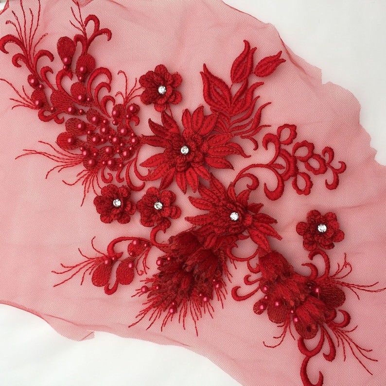 2pcs/lot Lavender Lace Applique 3D Lace Applique Lace Patch Dancing ...