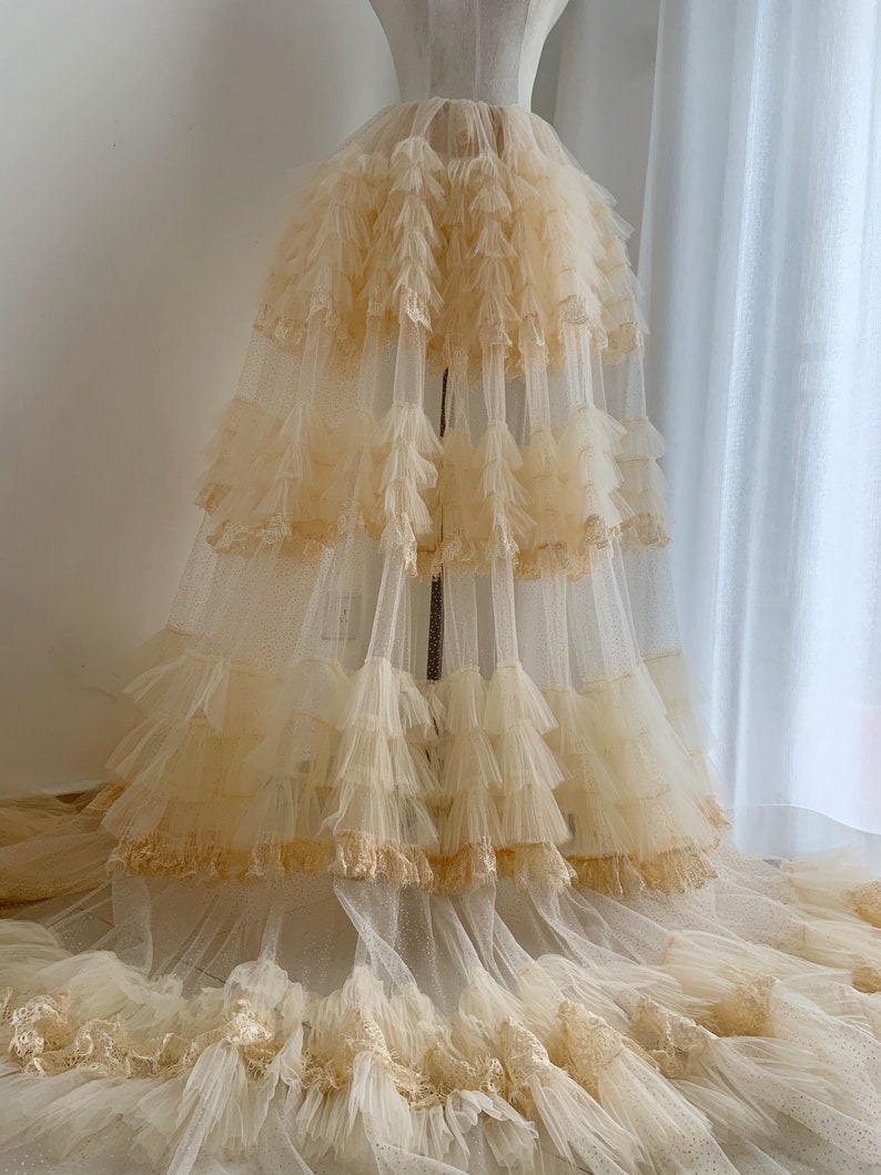 Green Pleated Ruffled Fabric Layers Tulles Lace Fabric Ruffled - Etsy