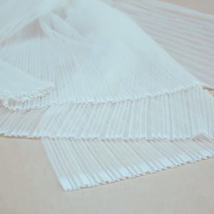2 Yards Tan Brown Pleats Mesh Fabric Vertical Crease Ruffled Tulle ...