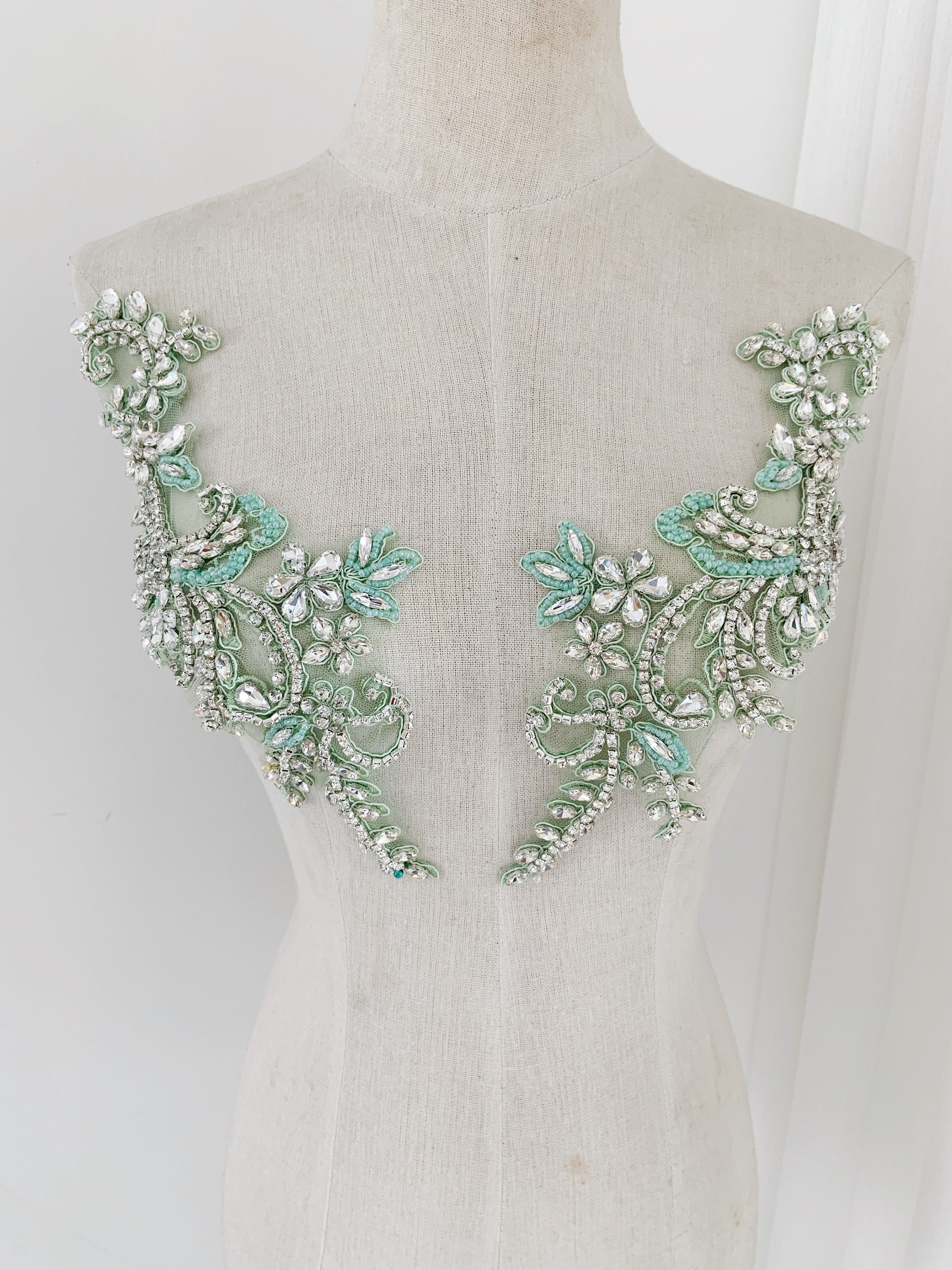 Purple Rhinestones Crystal Rhinestone Wedding Applique Beaded - Etsy UK