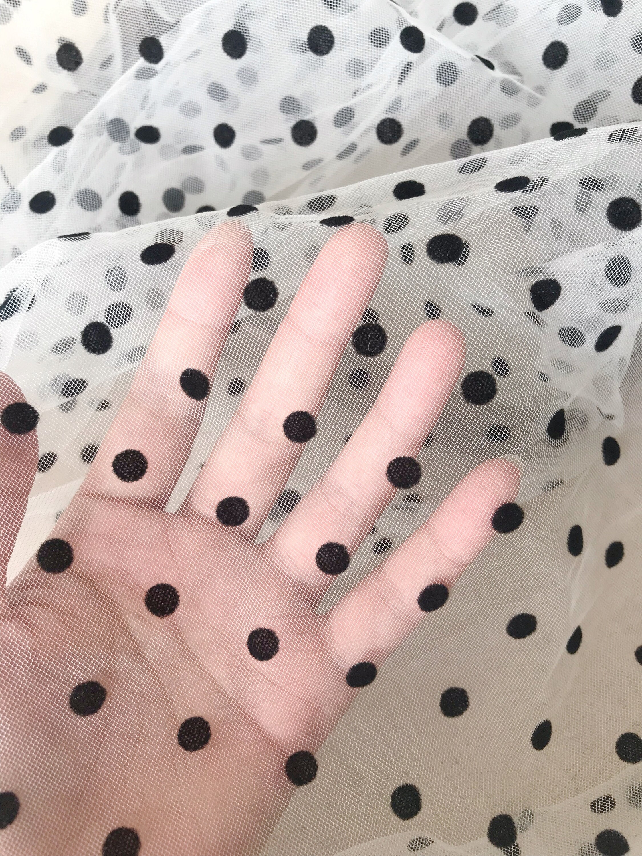 1 yard Dot Pattern Fabric Flocking Round Dot Print Fabric | Etsy