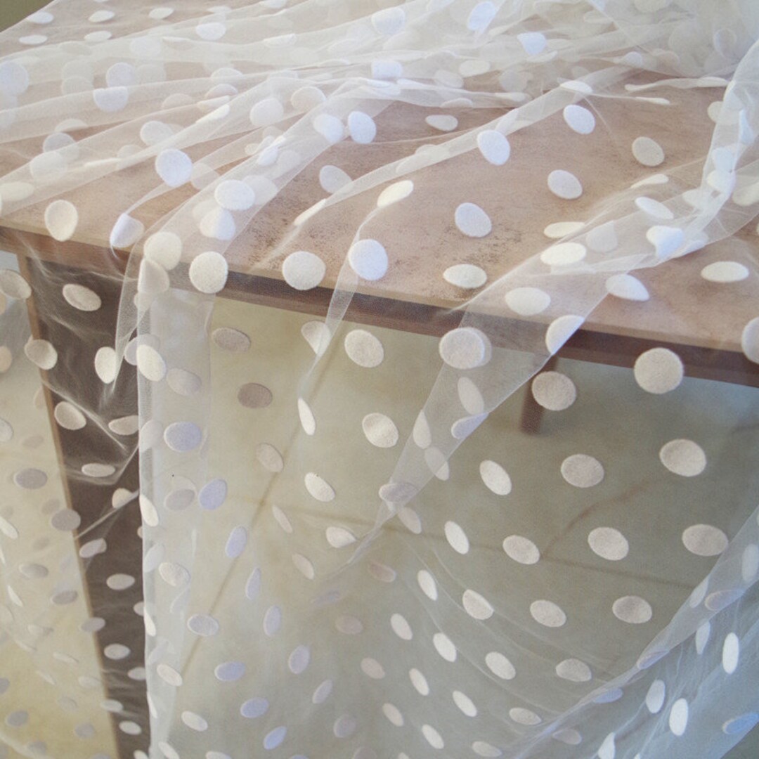 150cm Wide off White Polka Dot Mesh Lace Fabric for Girls' Tulle Dress ...