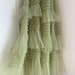 Green Pleated Ruffled Fabric Layers Tulles Lace Fabric Ruffled Fabric ...