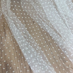 Black Floral Flocked Mesh Fabric Tulle Mesh Fabric With Flocked Flower ...