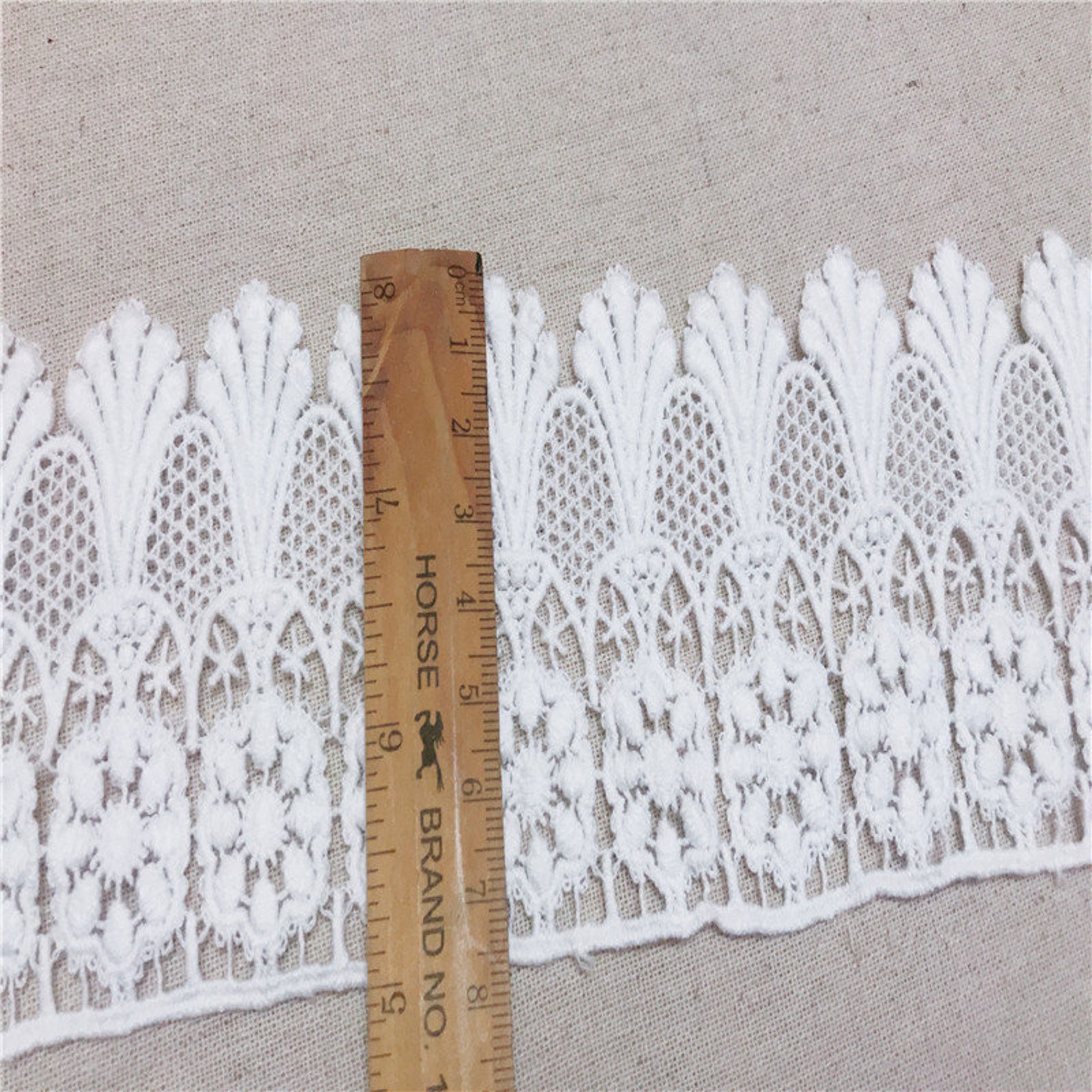 5 Yards off White Cotton Lace Trim Cotton Lace Trim With Floral, Doily ...