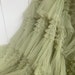 Green Pleated Ruffled Fabric Layers Tulles Lace Fabric Ruffled Fabric ...