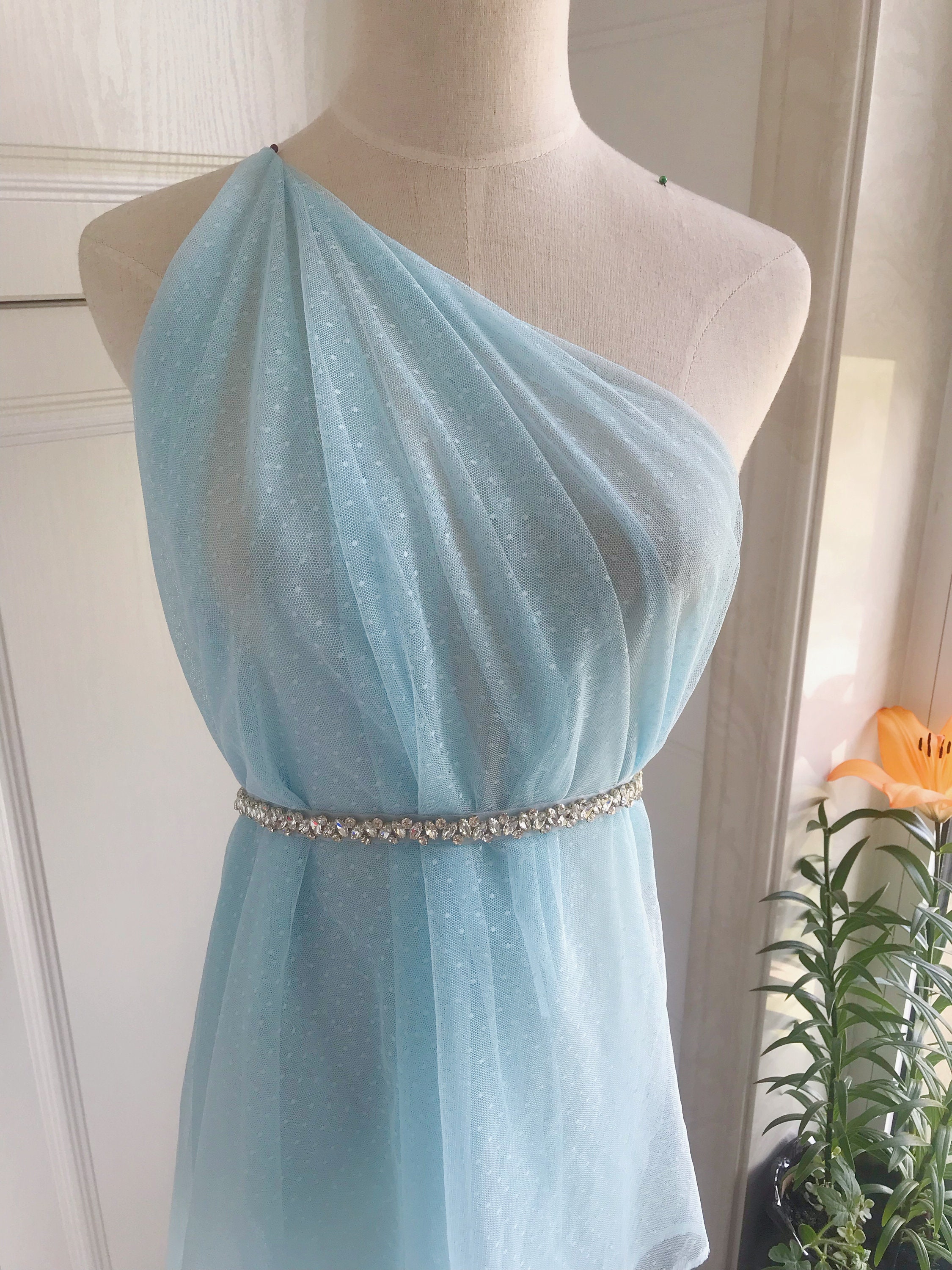 1 yard Light Blue Mesh Lace Fabric With Dotted Bridal Veil | Etsy