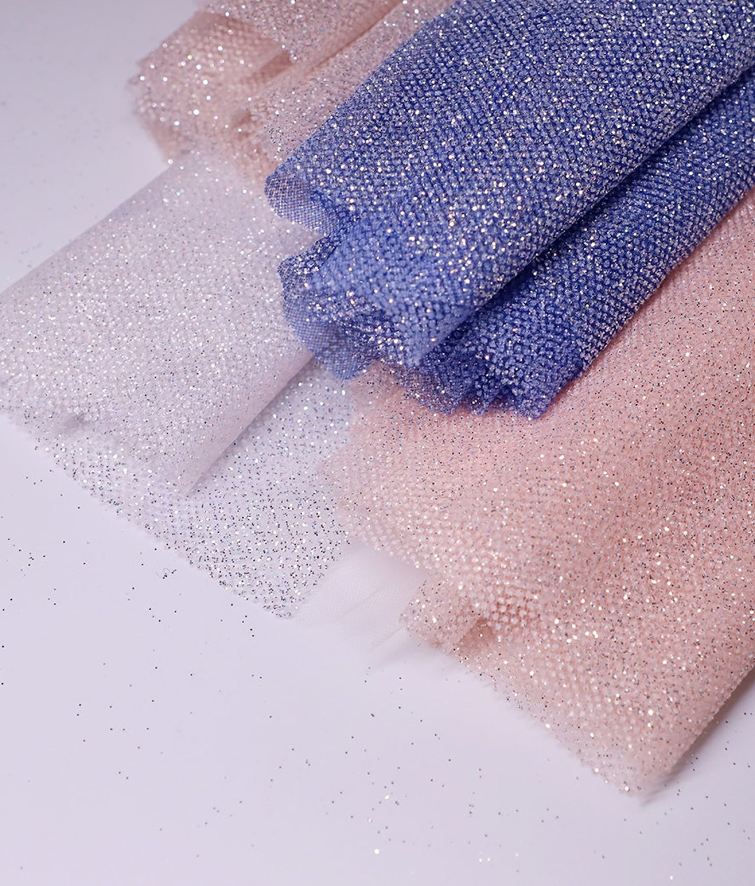 1 Yard Shiny Tulle Fabric Light Pink Fine Powder Veil Wedding ...
