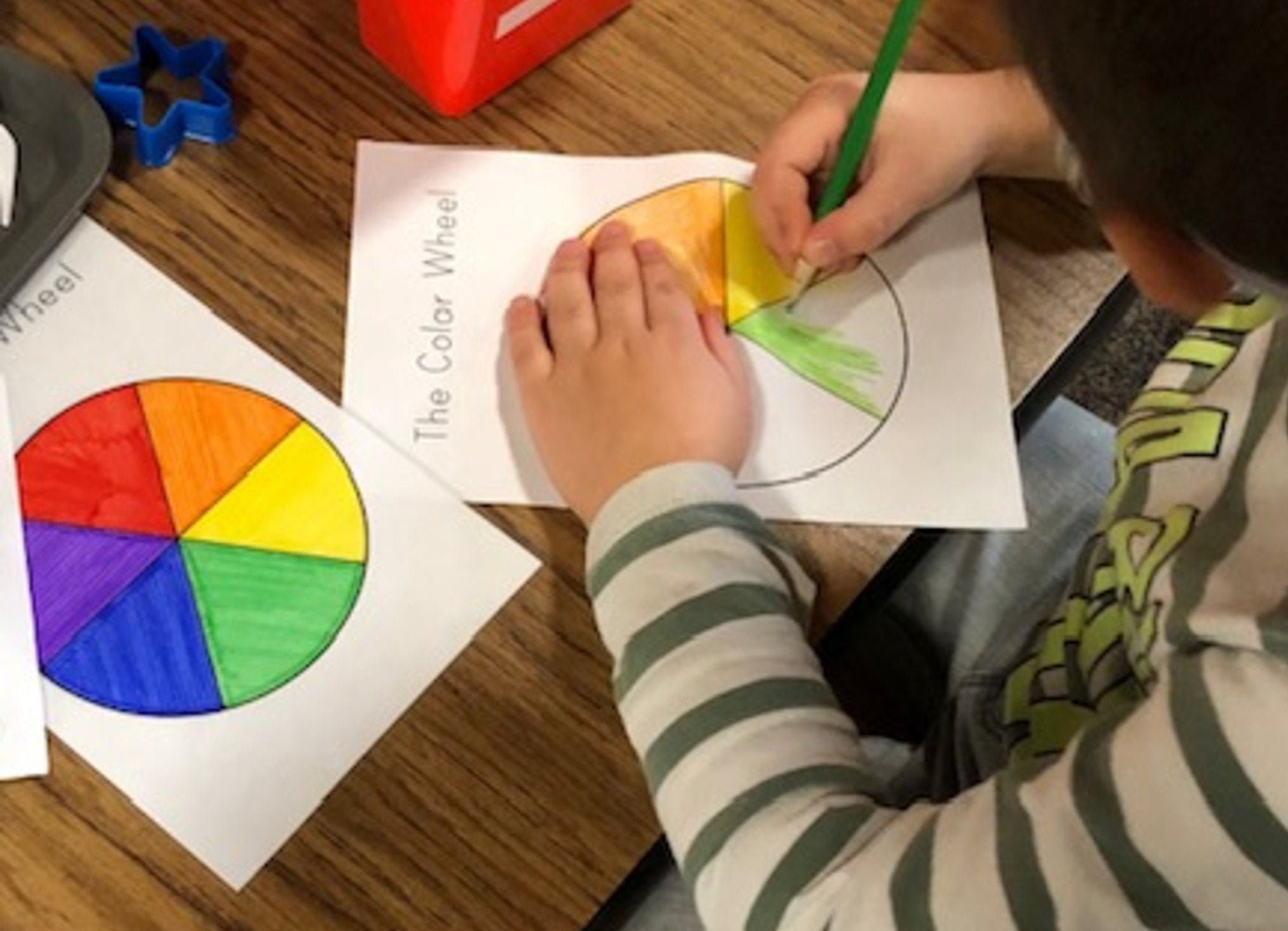 Color Wheel Coloring, Introduction to Color Theory, Art Activity - Etsy