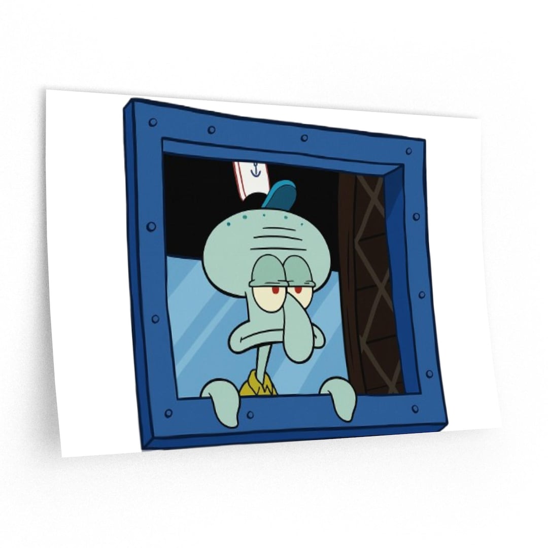 Squidward Window Meme Wall Decal Funny Vinyl Sticker for Bedroom, Dorm ...