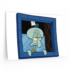 Squidward Window Meme Wall Decal Funny Vinyl Sticker for Bedroom, Dorm ...
