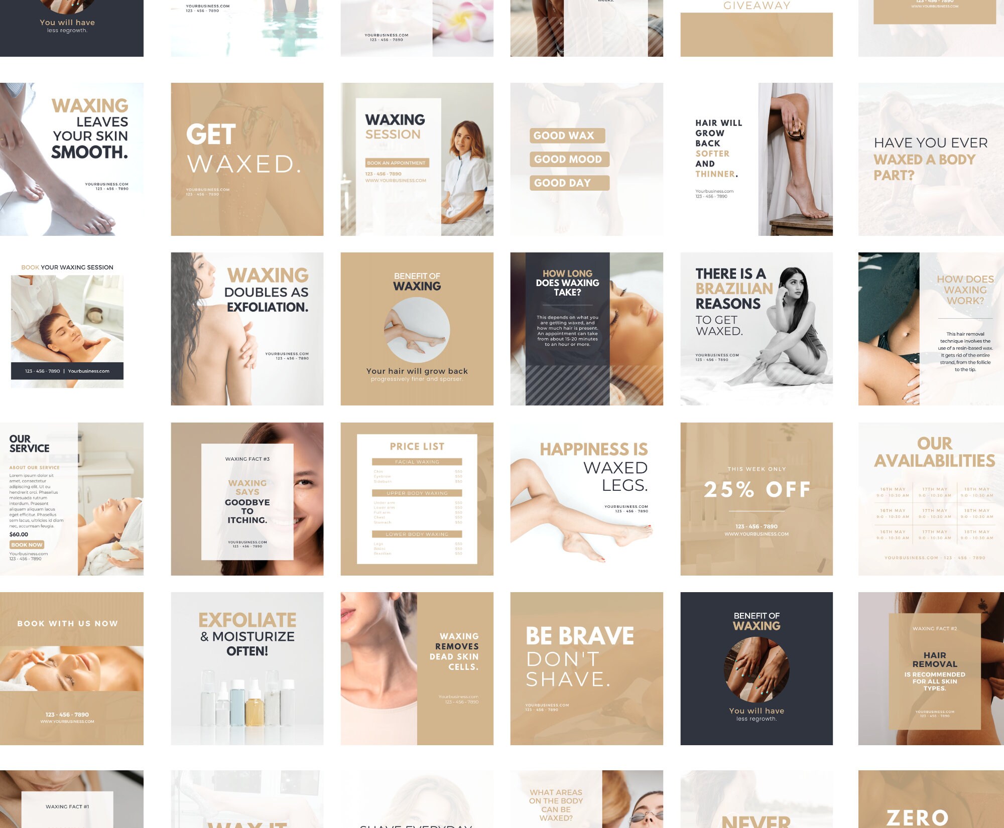100 Waxing Templates, Waxing Instagram Posts, Waxing Flyer, Waxing ...