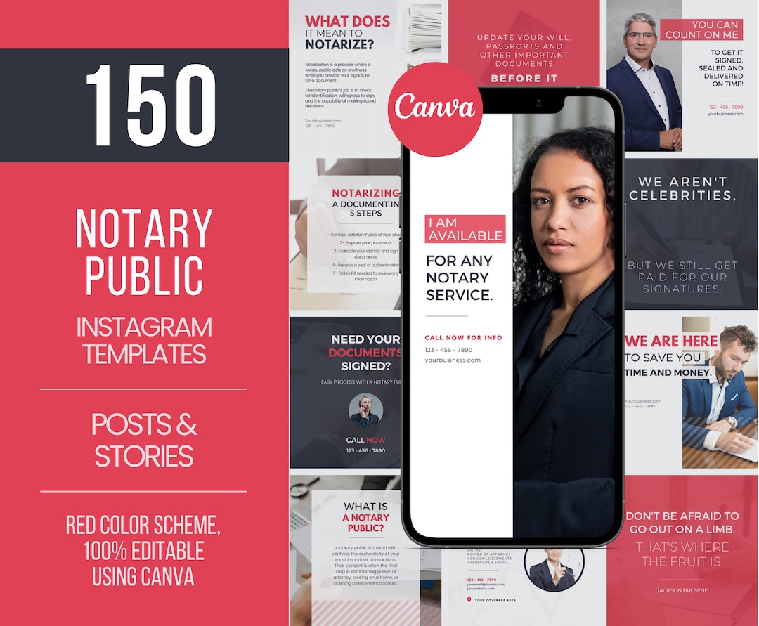 150 Notary Public Templates for Social Media, Notary Public Marketing ...