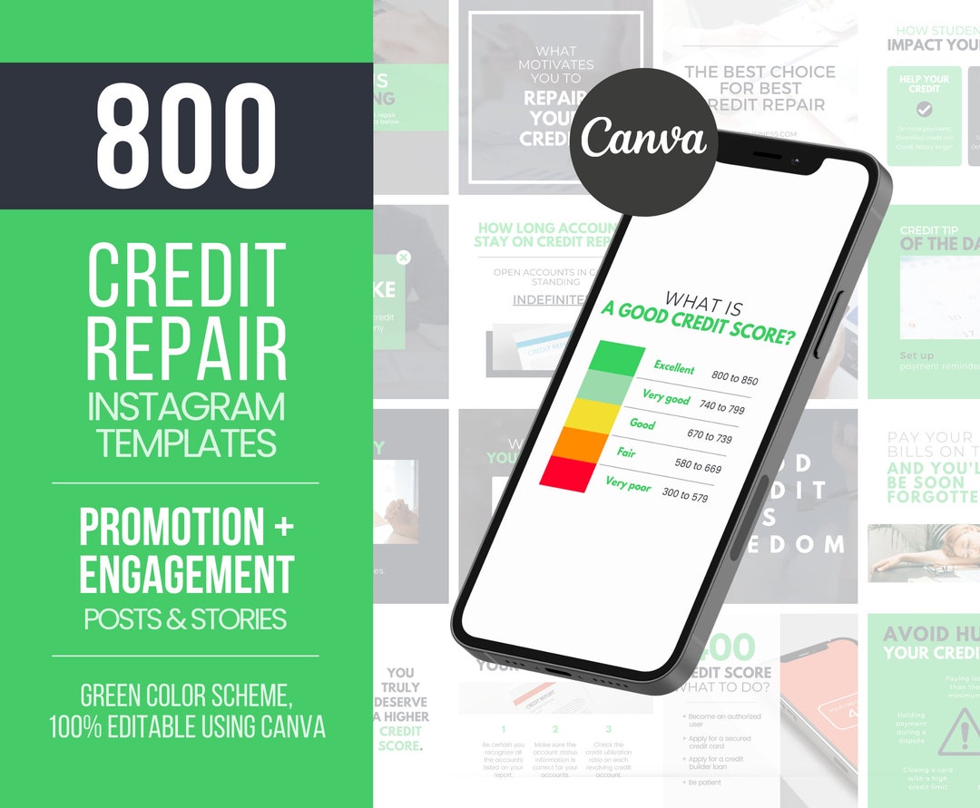 800 Credit Repair Templates, Credit Repair Instagram Posts, Credit ...