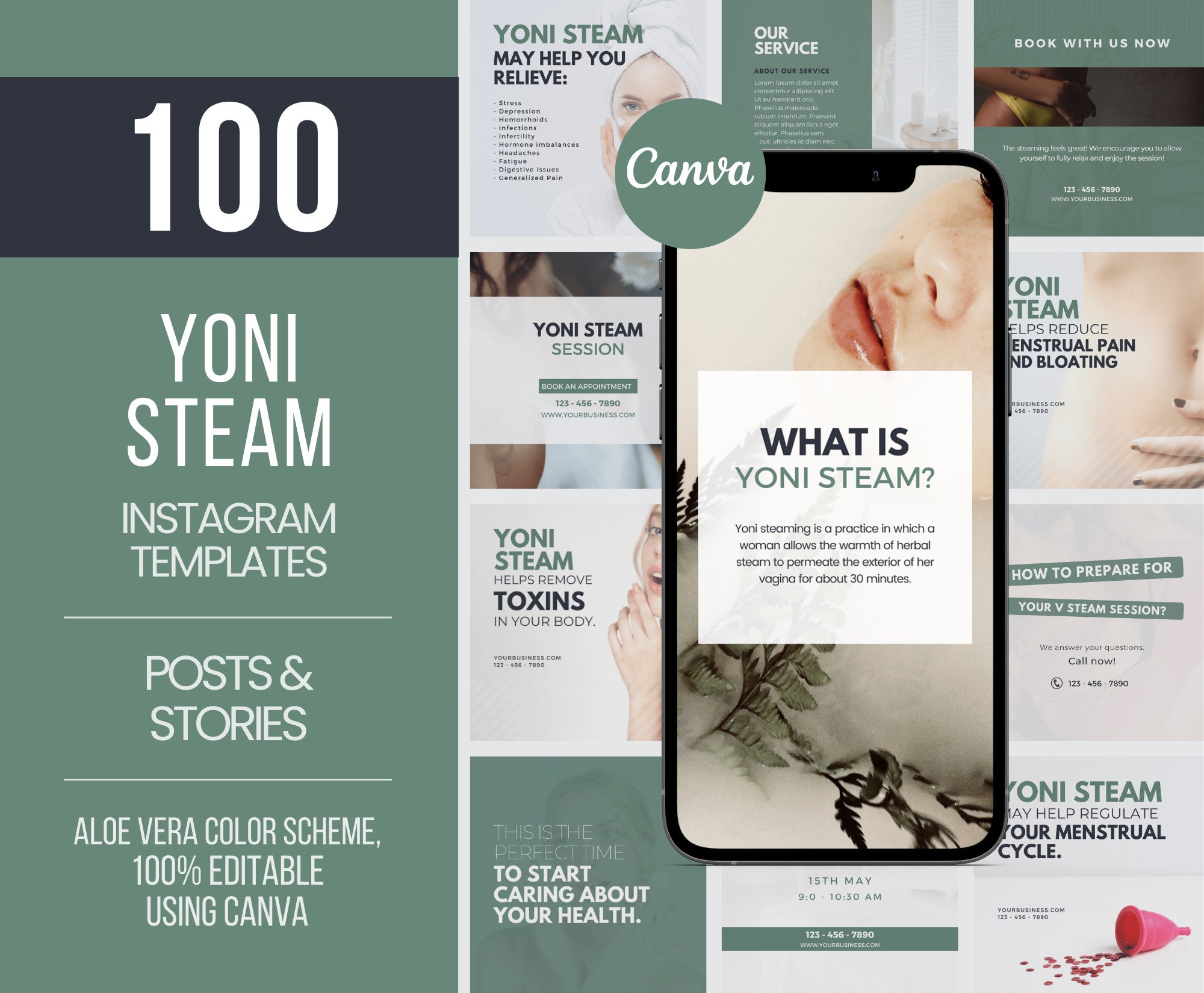 100 Yoni Steam Templates, V Steam Templates, Yoni Steam Flyer, Yoni ...
