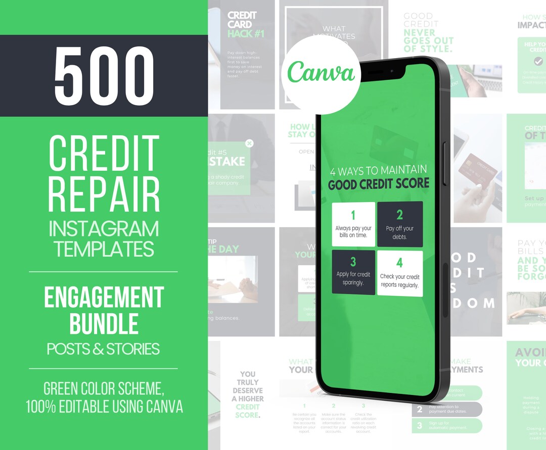 500 Credit Repair Templates, Credit Repair Instagram Posts, Credit ...