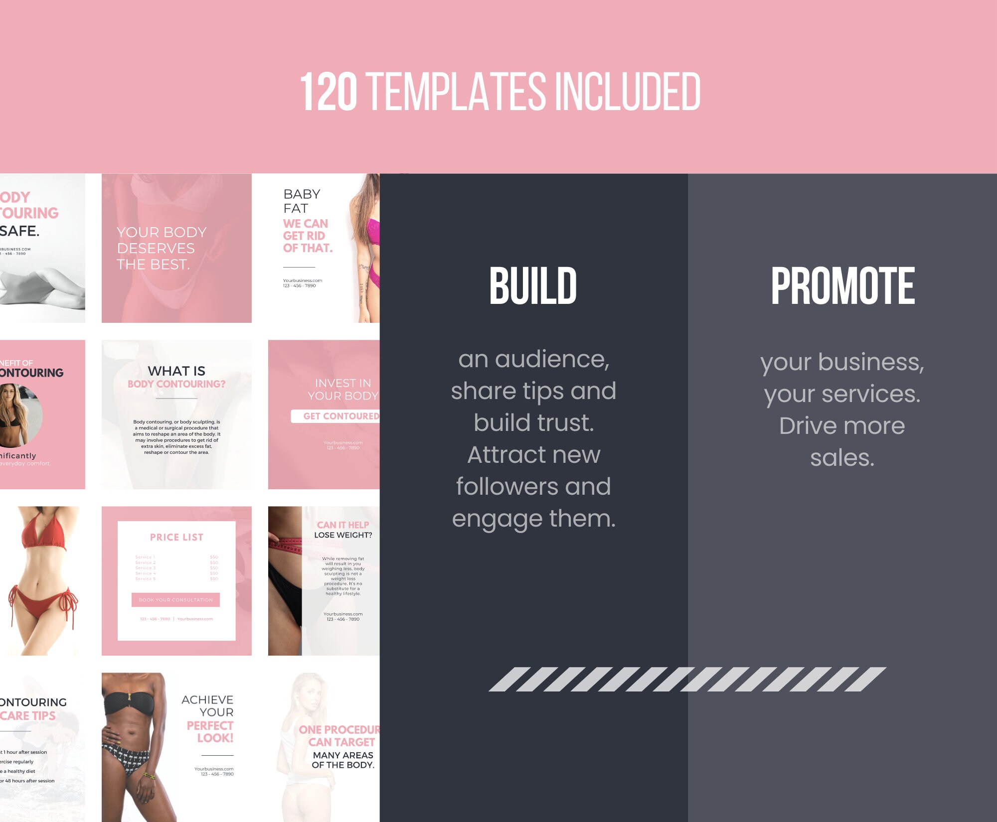 120 Body Contouring Templates, Body Sculpting Flyers, Body Contouring ...